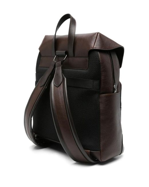 Peserico Leather Backpack in Black for Men | Lyst