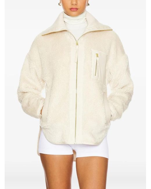 Varley Zip-Up Fleece Jacket in White | Lyst UK
