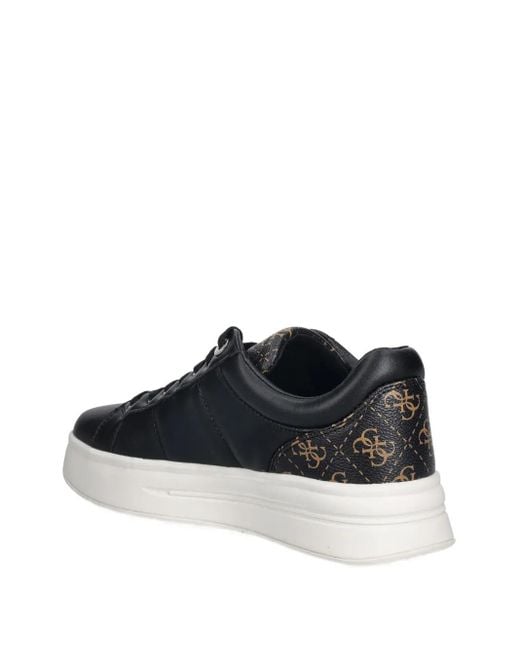 Guess Welli Leather Sneakers in Black | Lyst UK