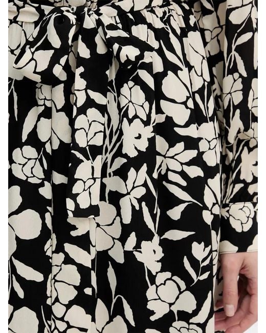 Benetton Floral-Print Midi Dress in White | Lyst
