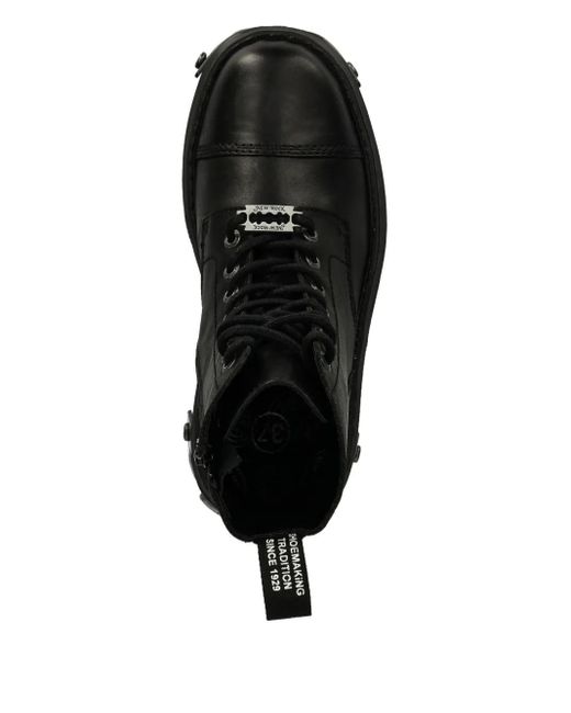 New Rock Lace-Up Platform Combat Boots in Black | Lyst