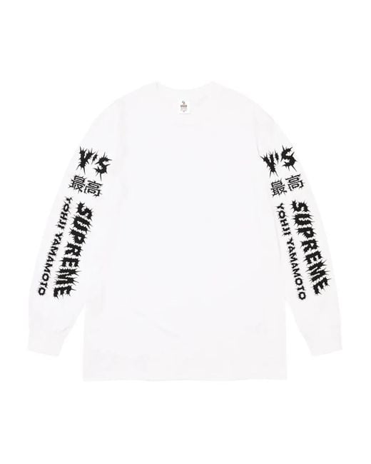 Supreme X Y's By Yohji Yamamoto Long-Sleeve T-Shirt in White | Lyst UK
