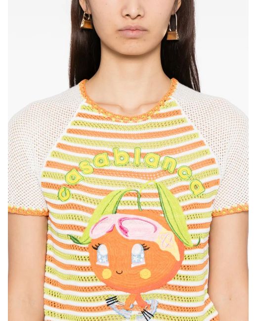 CASABLANCA Rave Character Tee in Yellow | Lyst UK
