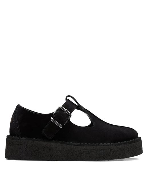Clarks T-Bar Buckle Sandals in Black | Lyst UK