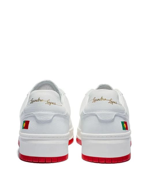 Leandro Lopes Tony Embroidered-Flag Sneakers in White | Lyst