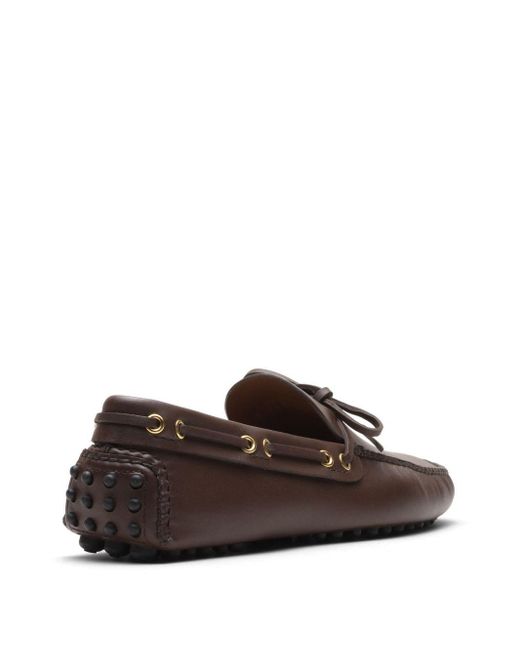 Car Shoe Lux Bow-Detail Leather Boat Shoes in Brown for Men | Lyst
