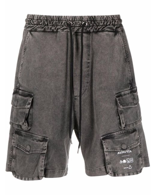 Mauna Kea Drawstring Denim Cargo Shorts in Grey (Grey) for Men - Lyst