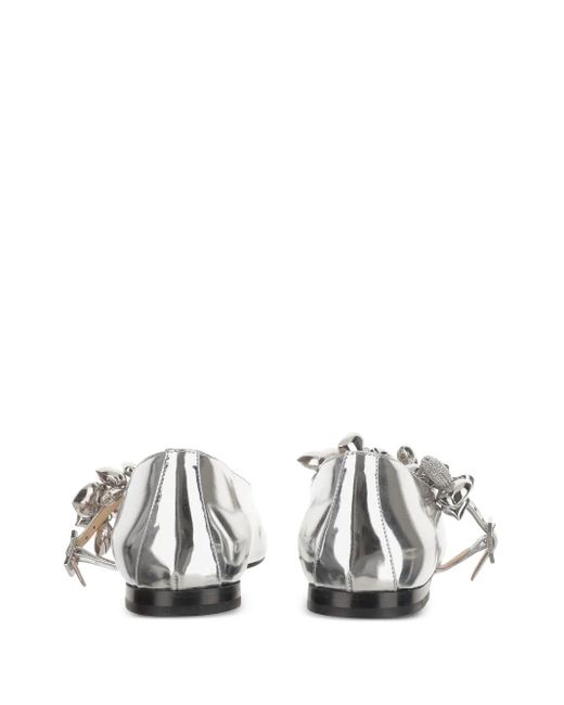 Mach & Mach Metallic Pumps in White | Lyst