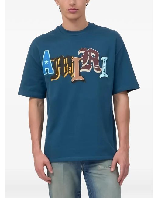 Amiri Graphic-Print T-Shirt in Blue for Men | Lyst UK