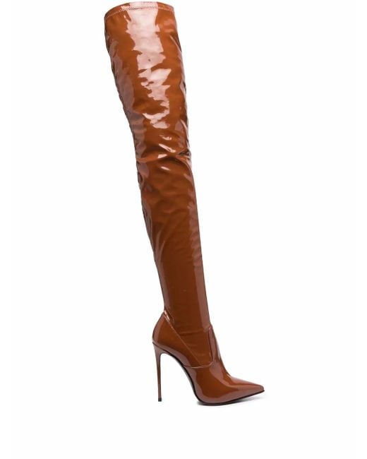 Le Silla Eva Thigh-High Stiletto Boots in Brown | Lyst