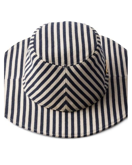Prada Striped Hat in White | Lyst