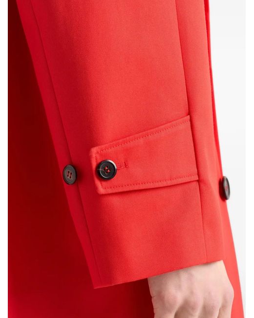 Prada Technical Gabardine Coat in Red for Men | Lyst UK