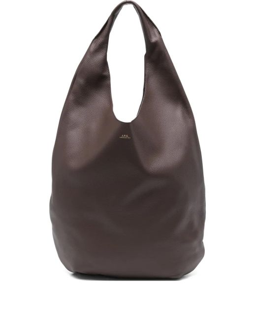 A.P.C. Le Neige Leather Tote Bag in Brown | Lyst UK