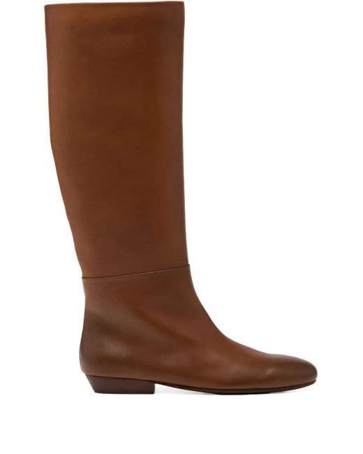 Marsèll Leather Knee-High Boots in Brown | Lyst UK