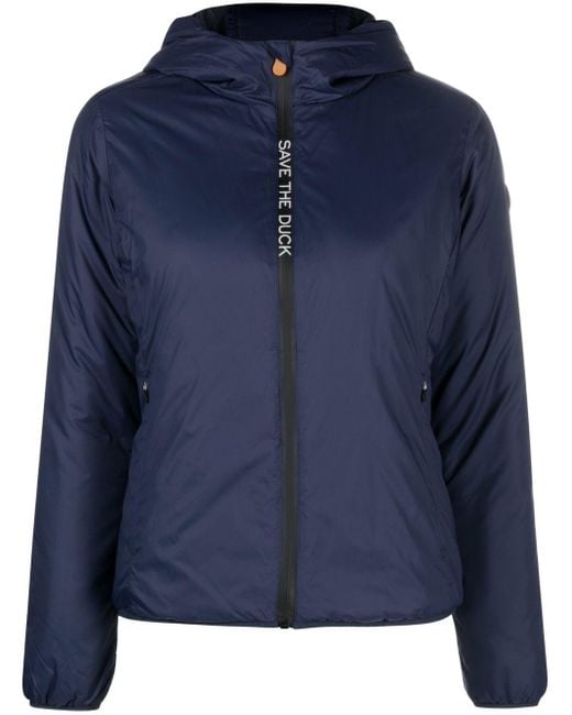 Save The Duck Ruth Hooded Puffer Jacket in Blue | Lyst Save The Duck Ruth Hooded Puffer Jacket in Blue | Lyst