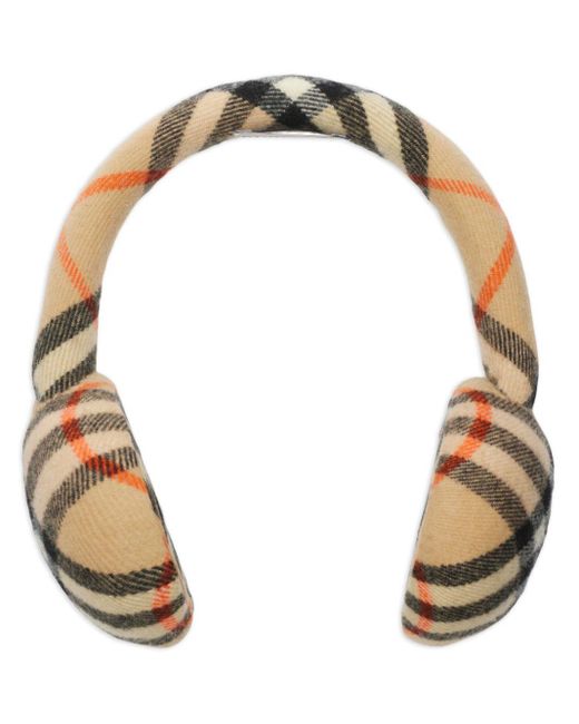 Burberry "Check" Wool Earmuffs in Metallic | Lyst