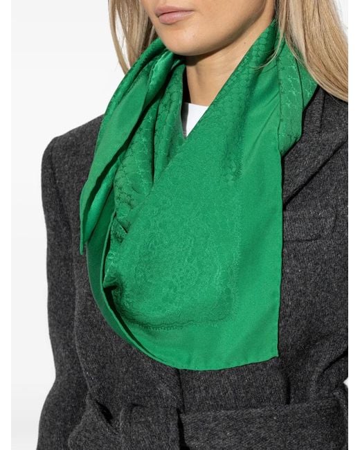 Moschino Lace Silk Scarf in Green | Lyst UK