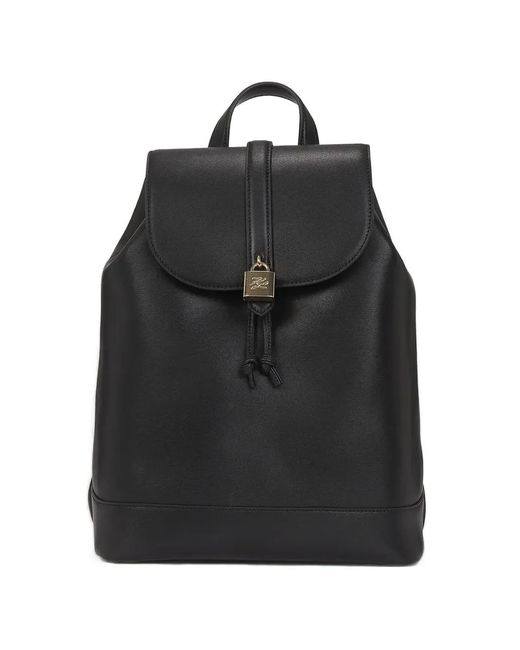 Karl Lagerfeld Padlock Flap-Closure Backpack in Black | Lyst UK