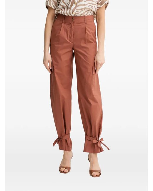 Guess Bow-Detail Cargo Pants in Red | Lyst