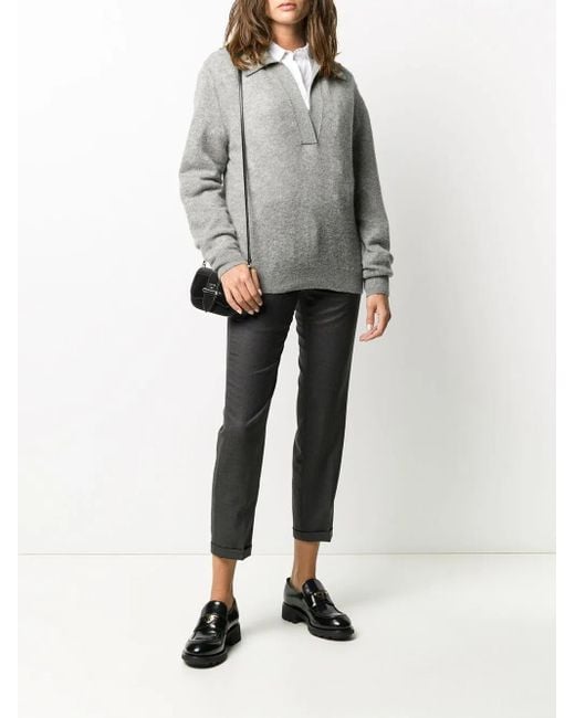 Thom Browne Tailored Cropped Trousers in Gray | Lyst