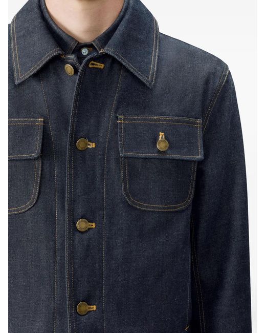 Thom Browne Selvedge-Detail Back-Strap Shirt Jacket in Blue for Men ...