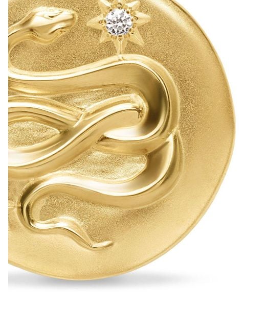 David Yurman 18Kt Snake Diamond Amulet (18.8Mm) in Metallic | Lyst