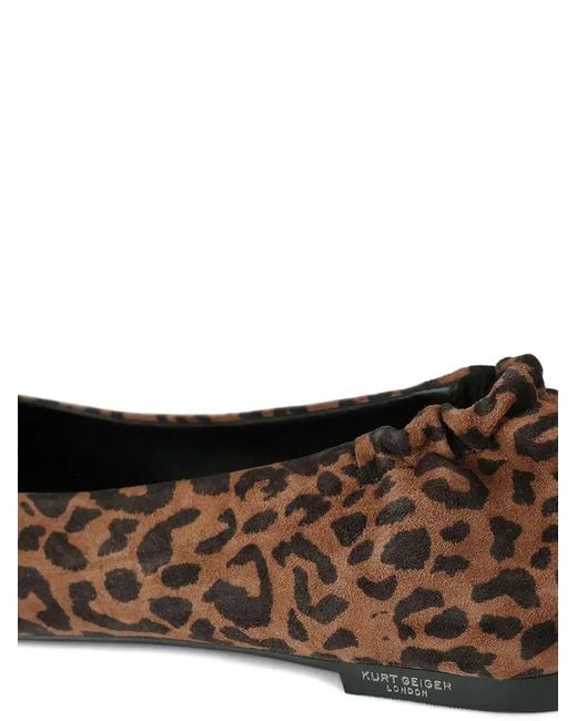 Kurt Geiger Animal-Print Embellished Ballet Flats in White | Lyst UK