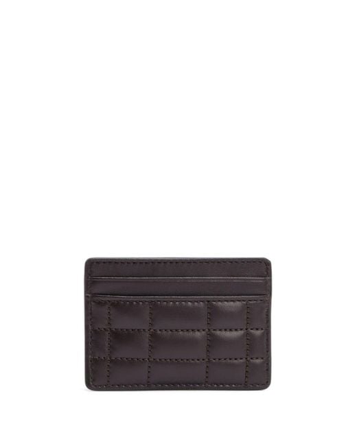 MICHAEL Michael Kors Quilted Leather Card Holder in Gray | Lyst