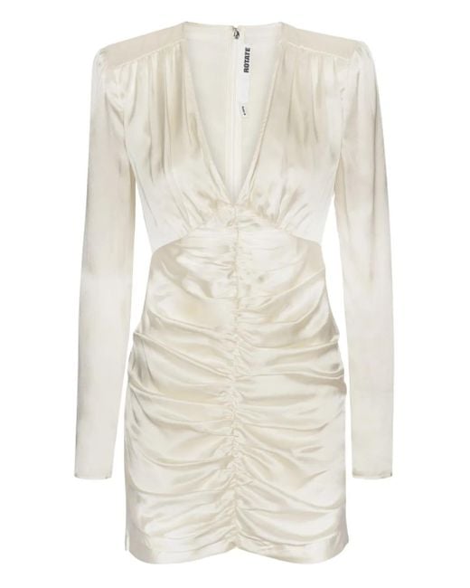 ROTATE BIRGER CHRISTENSEN Mini Gathered Dress in White | Lyst UK