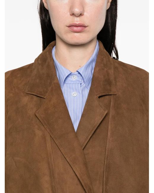 The Row Serenis Panelled-Split Coat in Brown | Lyst UK