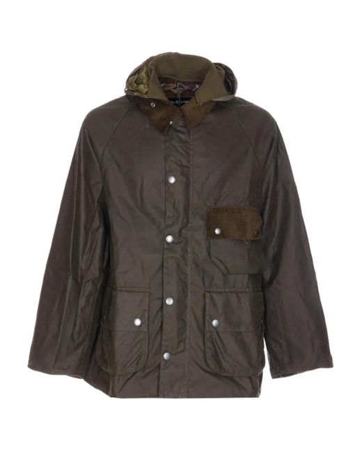 Barbour Solway Removable-Hood Waxed Jacket in Black for Men | Lyst UK