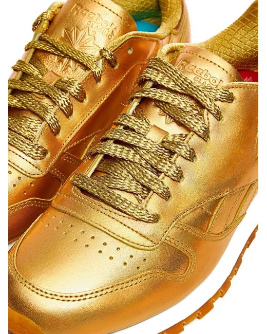 Reebok Classic Wonder Metallic Leather Sneakers in Yellow | Lyst