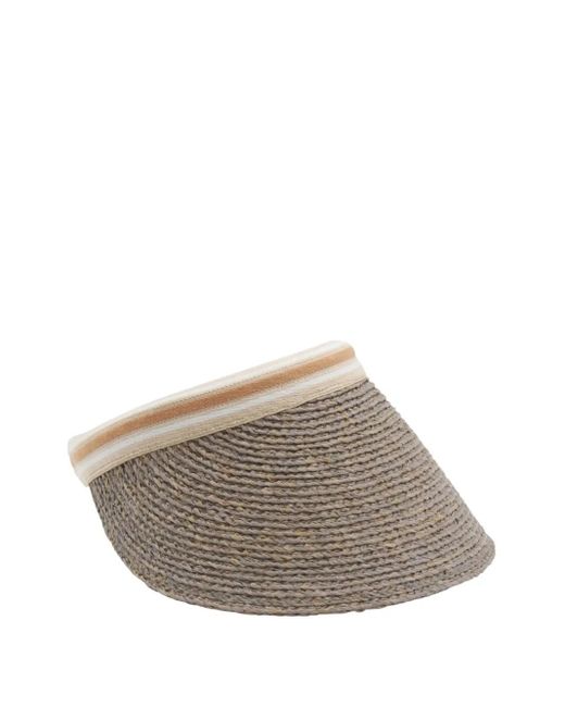 Helen Kaminski Bianca Raffia Visor Hat in Grey | Lyst UK