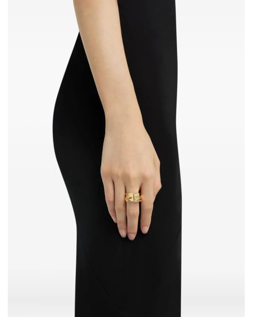 Courreges Ac Signet Ring in Metallic | Lyst