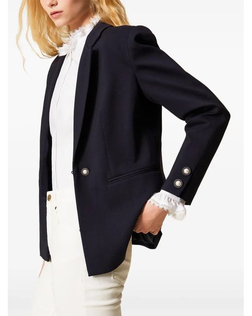 Twinset Decorative-Button Blazer in Blue | Lyst UK
