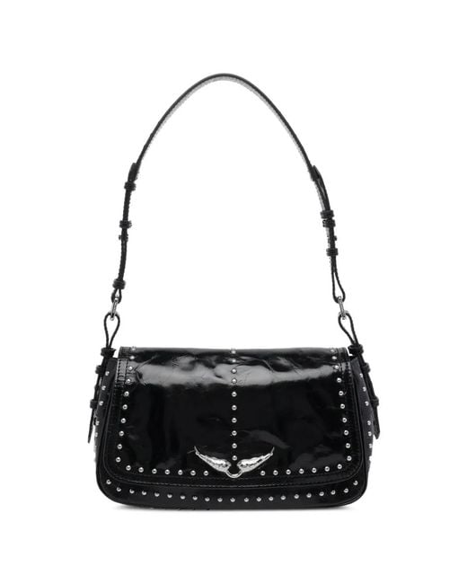 Zadig & Voltaire Studs Removable-Strap Shoulder Bag in Black | Lyst
