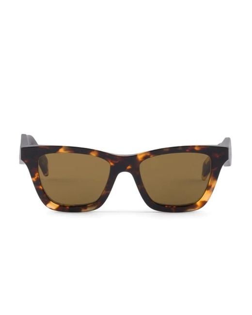 Prada Logo Rectangle-Frame Sunglasses in Natural | Lyst UK