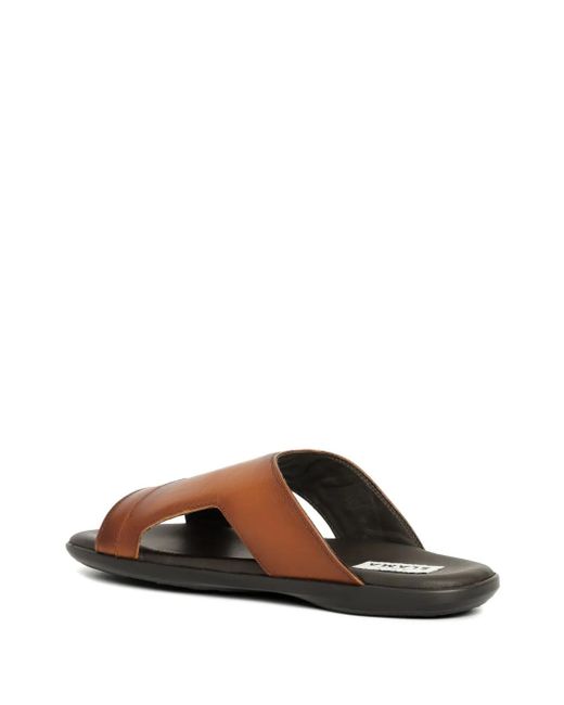 Amir Slama Faux-Leather Slides in Brown for Men | Lyst