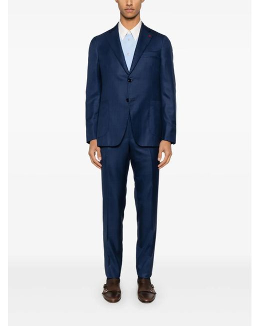 Isaia Checked Suit in Blue for Men | Lyst