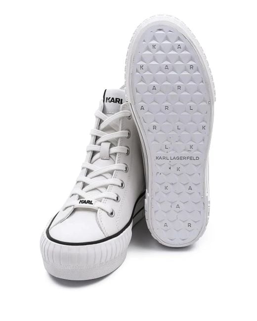 Karl Lagerfeld Ikonik Karl Hi-Tops in White | Lyst UK