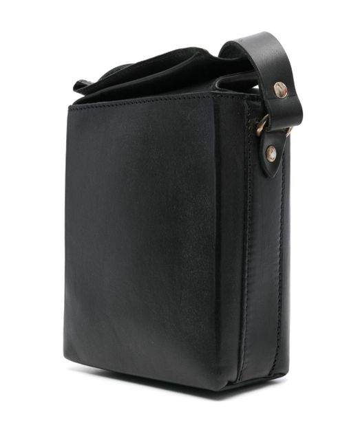 Guidi Leather Bucket Messenger Bag in Black | Lyst