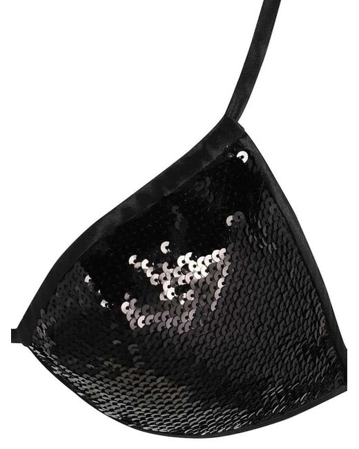 Tom Ford Sequin-Embellished Triangle Bikini Top in Black | Lyst