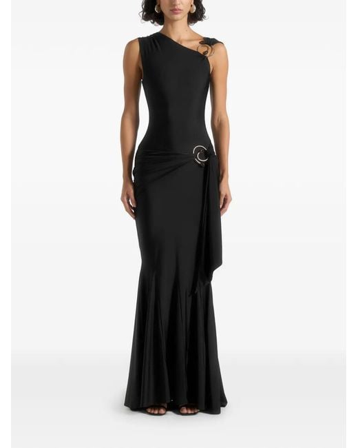 Manière De Voir Rania Draped Gown in Black | Lyst UK
