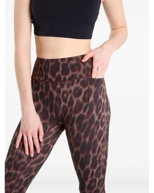 adidas Optimé Power Leopard-Print Leggings in Brown | Lyst UK
