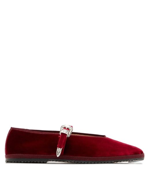 Capulet Norma Velvet Ballet Flats in Red | Lyst UK