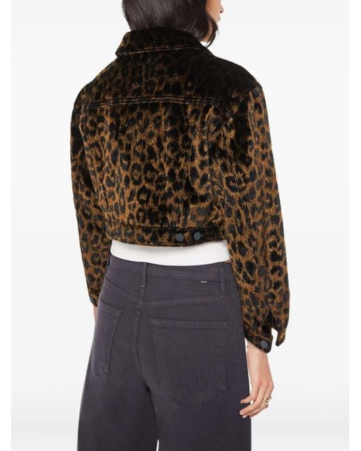 Mother The Short Stack Leopard Jacket in Black | Lyst UK