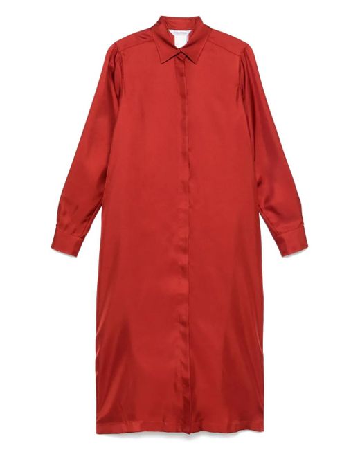 Max Mara Crusca Midi Dress in Red | Lyst