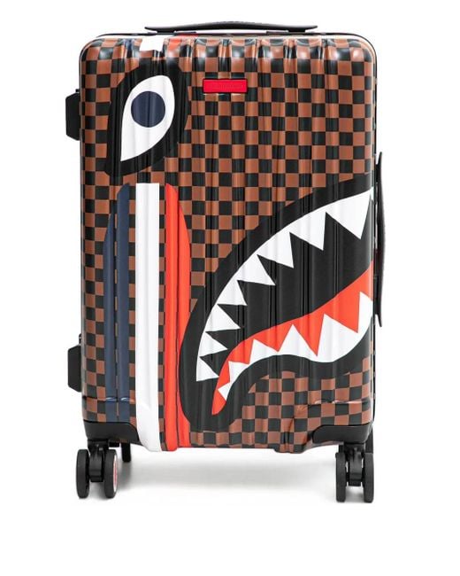 Sprayground Small Machine Francaise Check-Pattern Luggage in White | Lyst