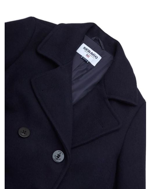 Sebago Double-Breasted Coat in Blue for Men | Lyst UK