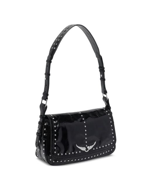 Zadig & Voltaire Studs Removable-Strap Shoulder Bag in Black | Lyst